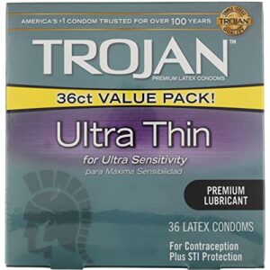 trojan ultra thin condom 36ct (2 pack)