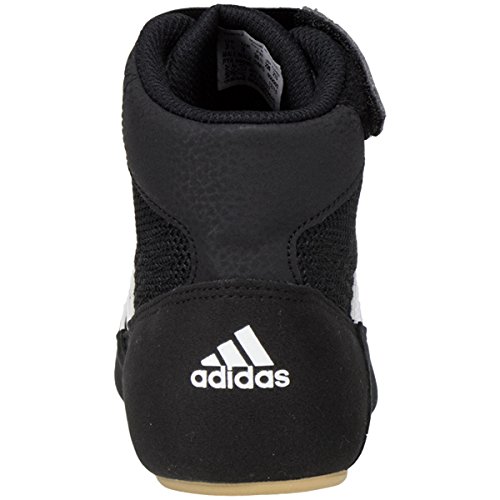 adidas Men's HVC Wrestling Shoes, Black/White/Iron Metallic, 8.5