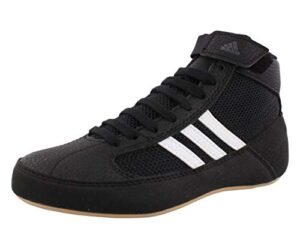 adidas boy's hvc wrestling shoe, black/white, 13 little kid