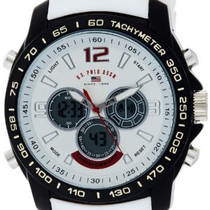 U.S. Polo Assn. Sport Men's Quartz Metal and Rubber Casual Watch, Color:White (Model: US9556)