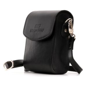 megagear mg700 leather camera case with strap compatible with panasonic lumix dc-zs80, dc-zs70, dmc-lx10, dmc-zs60, dmc-zs100 - black