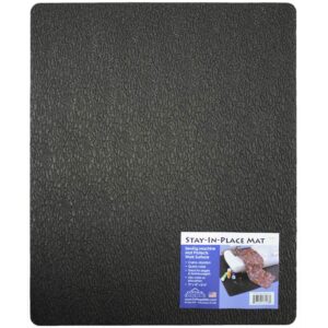 stay-in-place machine mat - 15" x 18" - calms vibration and dampens noise. great for sewing machines and sergers. made in usa. black