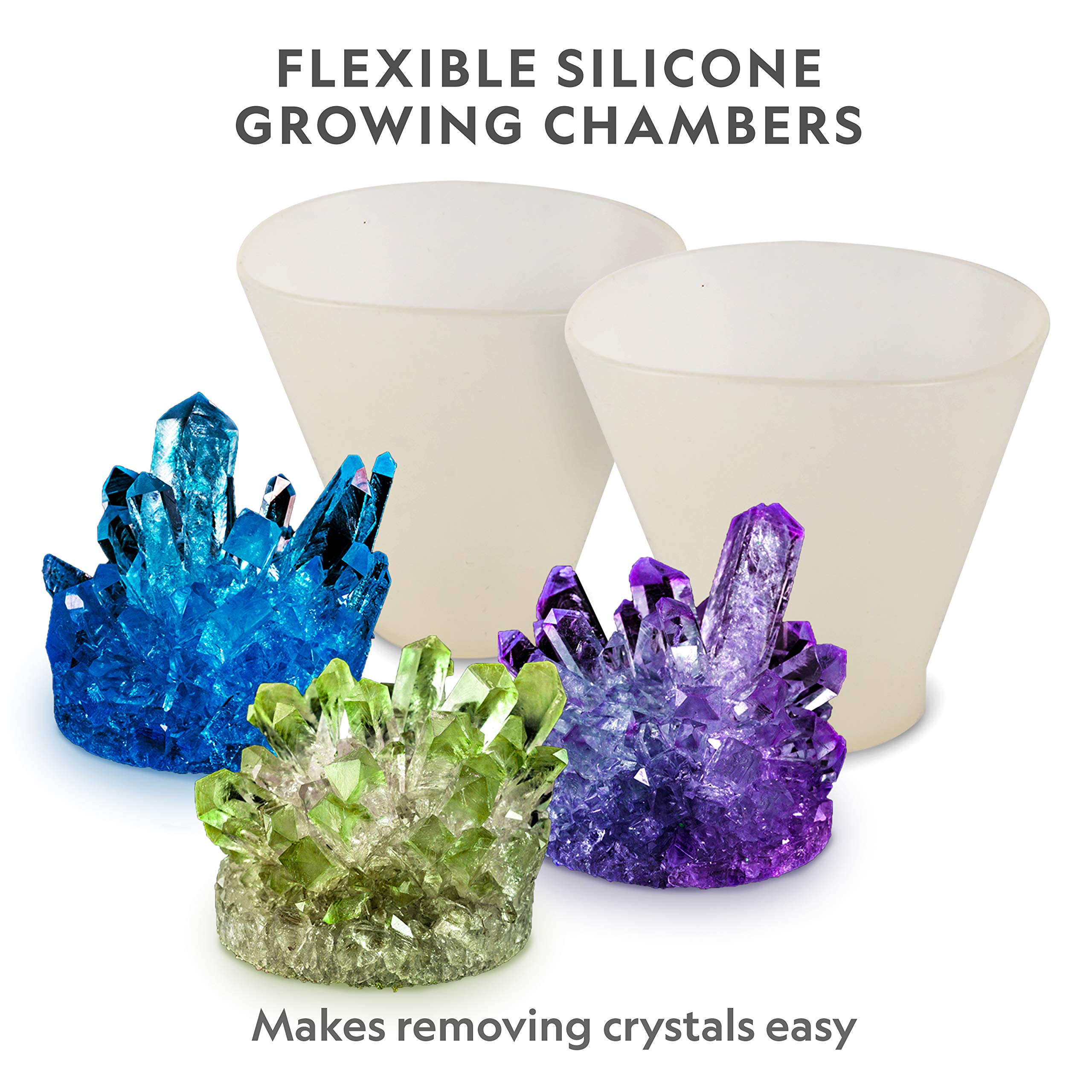 National Geographic Crystal Growing Kit - Grow 8 Light-Up Crystals, Science Gift for Kids 8-12