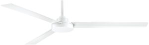 minka aire f624-whf roto xl 62" 3-blades ceiling fan in flat white finish with flat white blades