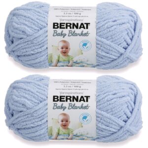 bernat baby blanket yarn-baby blue 2 3.5 ounces skeins