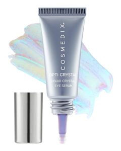 cosmedix under eye serum for dark circles & puffiness, opti crystal - lifting & firming liquid serum for fine lines & wrinkles - brightening, moisturizing, & hydrating anti aging eye puffy bags serum