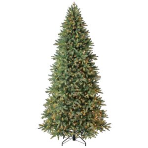 evergreen classics 9 ft pre-lit colorado spruce artificial christmas tree, warm white led lights