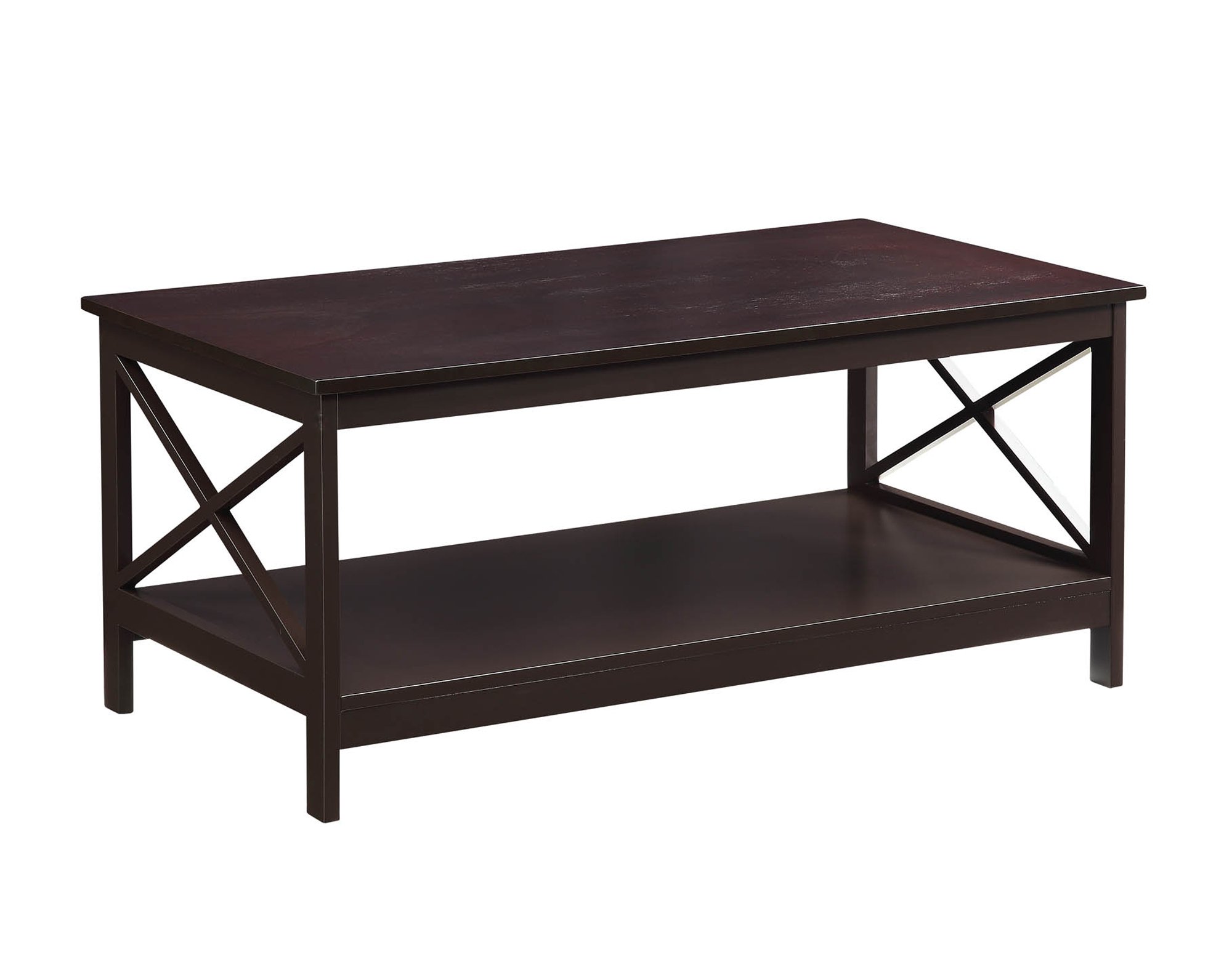 Convenience Concepts Oxford Coffee Table with Shelf, Espresso