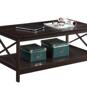 Convenience Concepts Oxford Coffee Table with Shelf, Espresso