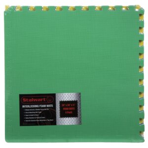 4-Pack of Interlocking EVA Foam Floor Tiles with Border Pieces - Great for Use as a Play Mat or Home Exercise Flooring by Stalwart