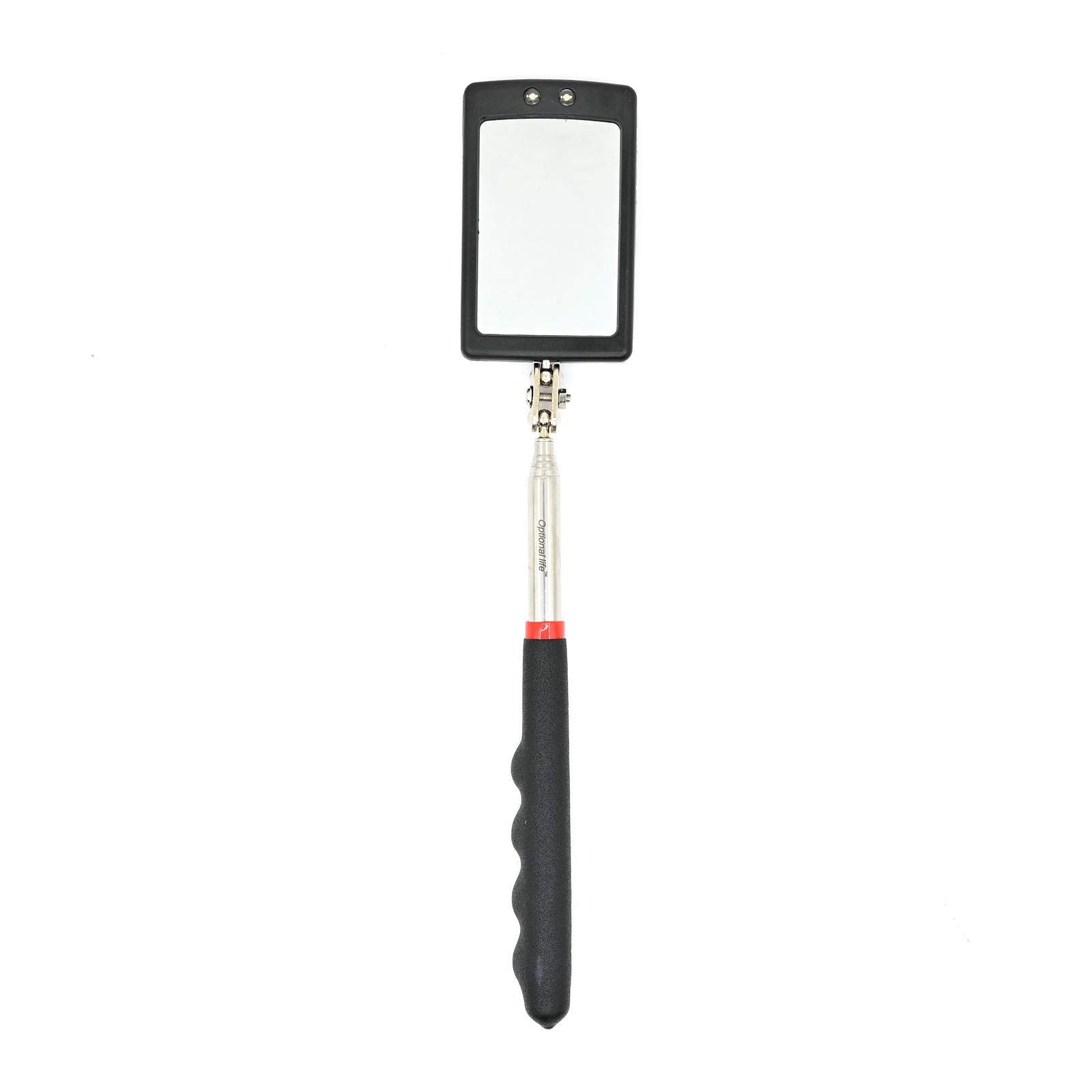 Optional life Telescoping LED Lighted Flexible Inspection Mirror 360 Swivel for Extra Viewing