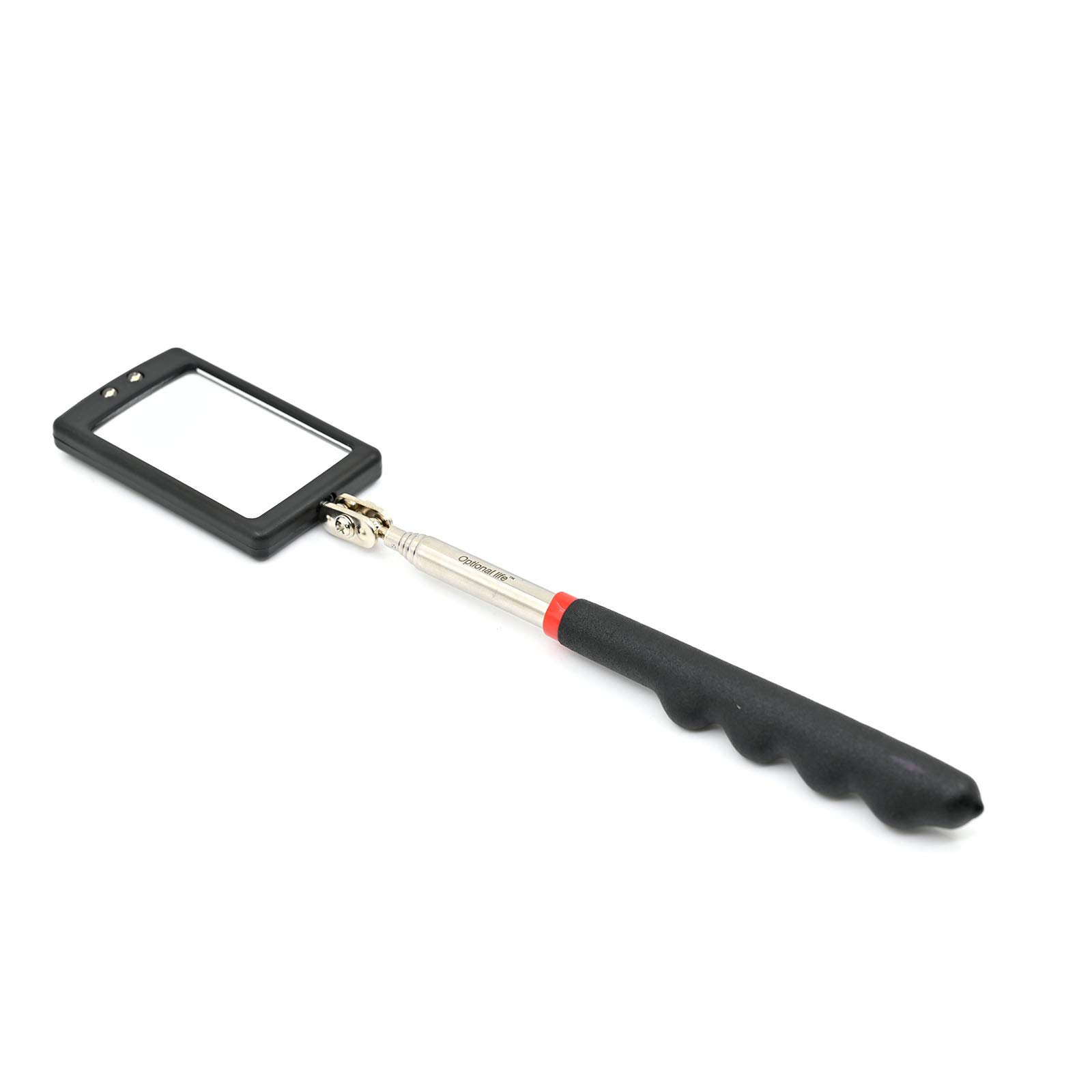 Optional life Telescoping LED Lighted Flexible Inspection Mirror 360 Swivel for Extra Viewing