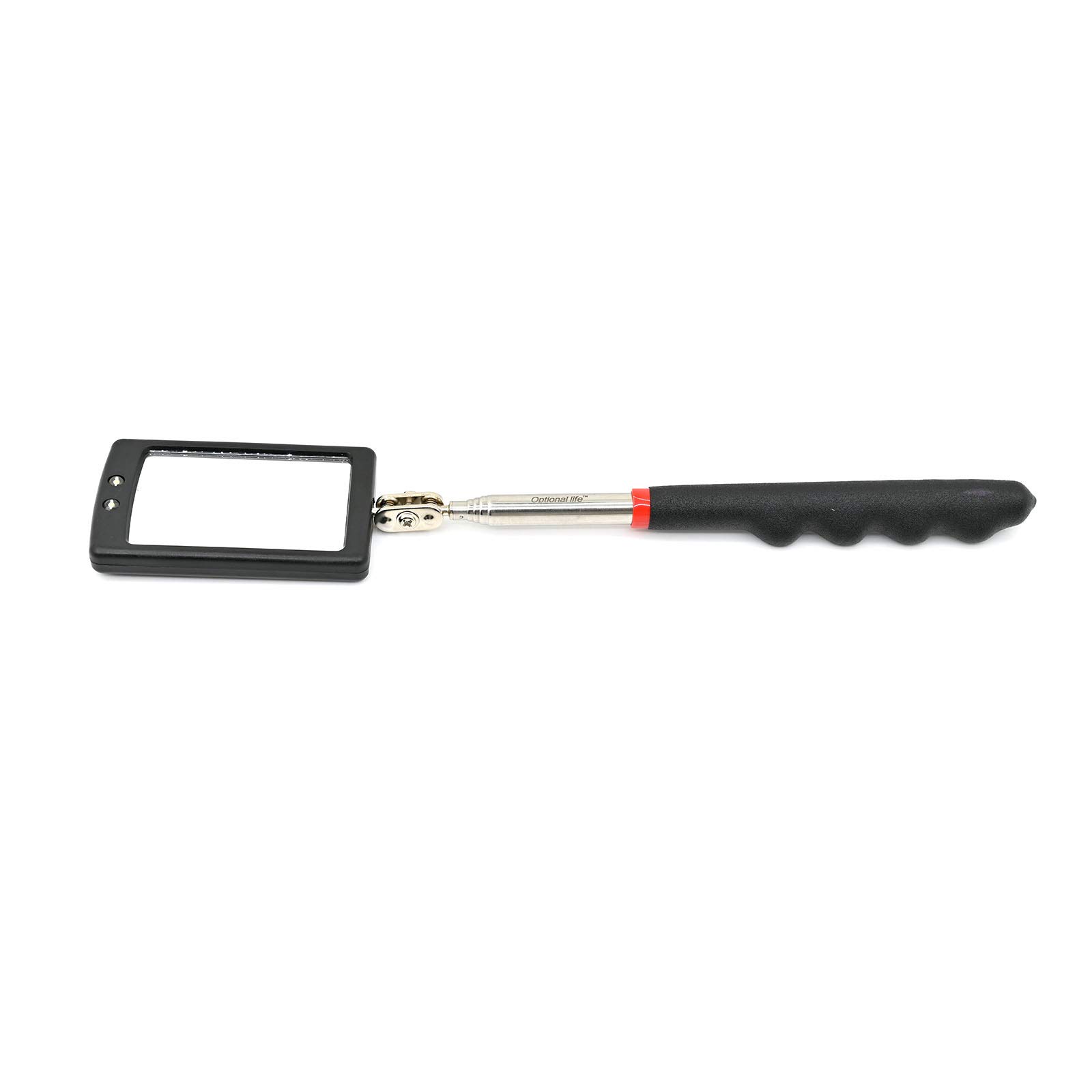 Optional life Telescoping LED Lighted Flexible Inspection Mirror 360 Swivel for Extra Viewing