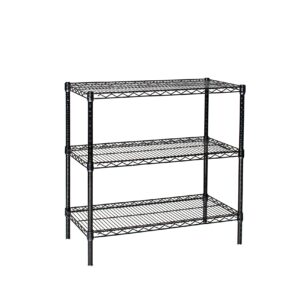 Omega 18" Deep x 30" Wide x 36" High 3 Tier Black Starter Shelving Unit