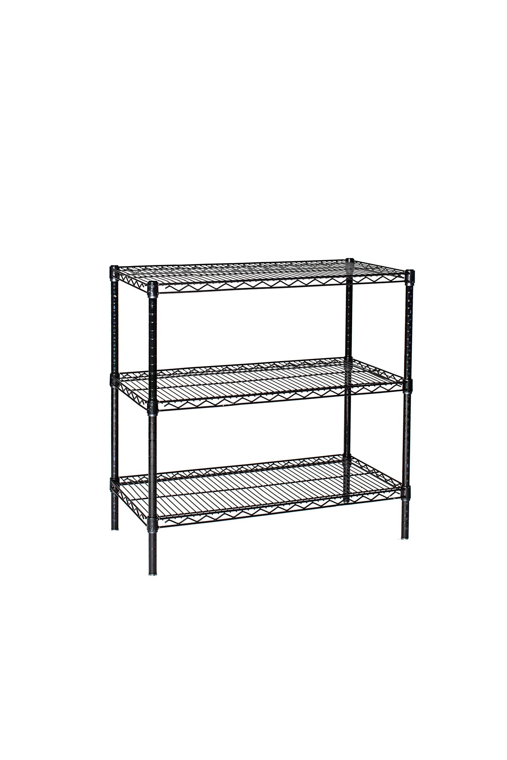 Omega 18" Deep x 30" Wide x 36" High 3 Tier Black Starter Shelving Unit