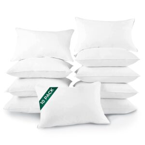 downlite 10-pack set of queen size hypoallergenic down alternative bed pillows – soft/medium density, for stomach & back sleepers – machine washable & dryable – assembled in the usa