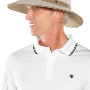 Coolibar UPF 50+ Men's Women's Matchplay Golf Hat - Sun Protective (Large/X-Large- Tan/Khaki)