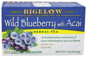 bigelow herbal tea wild blueberry with acai, 20 count