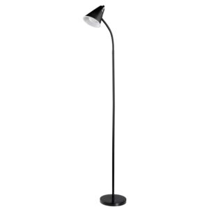 globe electric 12708 59" 1-light led floor lamp, black, matte finish, plastic mesh shade, led bulb included, floor lamp for living room, floor lamp for bedroom, home office accessories