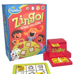 thinkfun zingo bingo - unique pre-reading game for kids | boosts language & matching skills | fun for classroom & home | amazon exclusive with extra zingo card