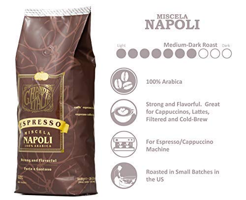 Grande Italia Espresso; Small Batch Artisan Roasted Miscela Napoli, 2 Lbs. bag