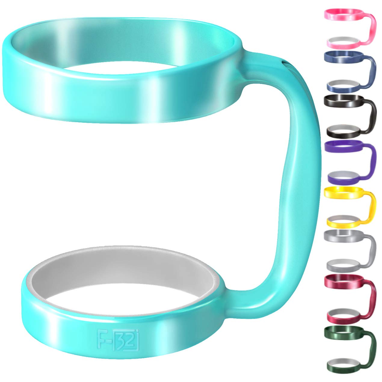 F-32 Handle - 19 COLORS - 40Oz, 30oz or 20oz size available - Compatible with 30 oz YETI and 30 oz. OZARK TRAIL Tumbler Travel Mug (30OZ, SEAFOAM BLUE)