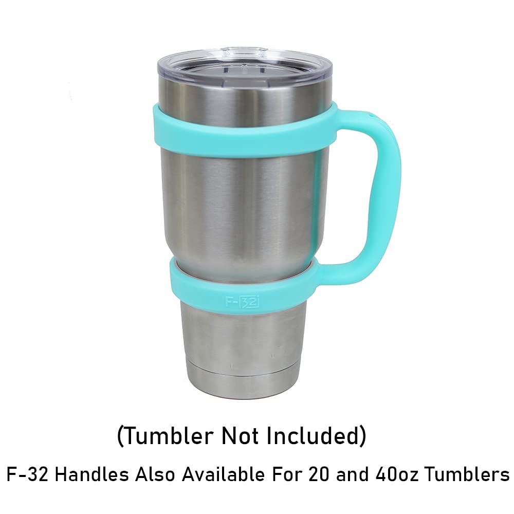 F-32 Handle - 19 COLORS - 40Oz, 30oz or 20oz size available - Compatible with 30 oz YETI and 30 oz. OZARK TRAIL Tumbler Travel Mug (30OZ, SEAFOAM BLUE)