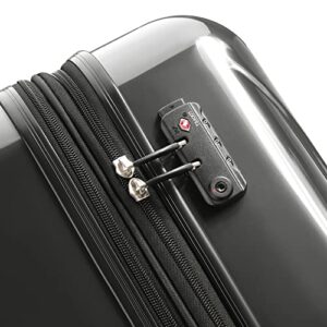 DELSEY Paris Helium Aero Hardside Expandable Luggage with Spinner Wheels, Brushed Charcoal, Checked-Medium 25 Inch