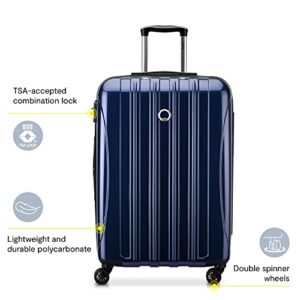 DELSEY Paris Helium Aero Hardside Expandable Luggage with Spinner Wheels, Brushed Charcoal, Checked-Medium 25 Inch