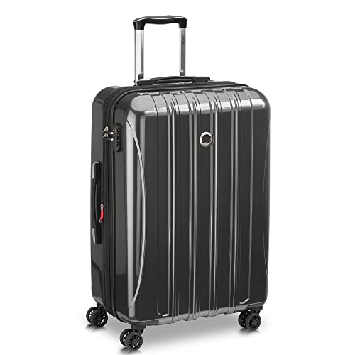 DELSEY Paris Helium Aero Hardside Expandable Luggage with Spinner Wheels, Brushed Charcoal, Checked-Medium 25 Inch