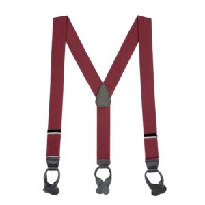 suspender store solid color suspenders - 1.5-inch wide elastic - y-back - button - many colors & 4 sizes including big & tall