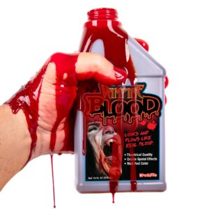 kangaroo fake blood for halloween, special effects makeup, true blood color, 14 oz, package may vary