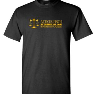 ATTICUS FINCH ATTORNEY AT LAW - mockingbird - Mens Cotton T-Shirt, XL, Black