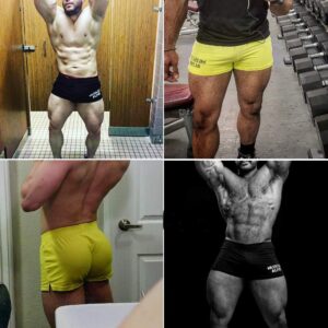 Muscle Alive Mens Bodybuilding Shorts 3" Inseam Cotton Size M Yellow