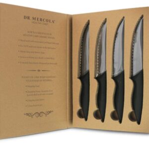 Dr. Mercola Black Ceramic Steak Knife Set (4pc with sheath)