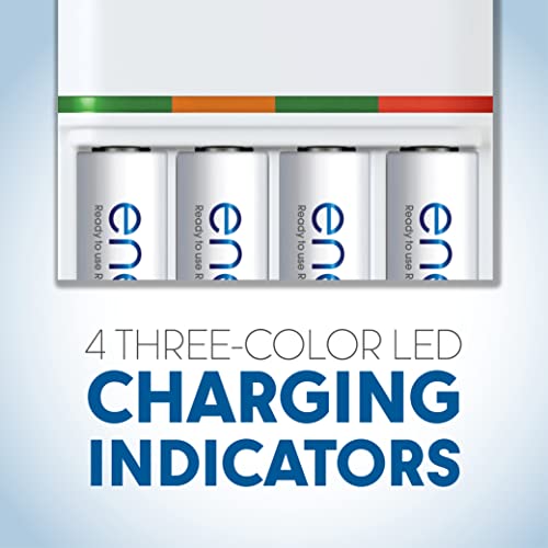 Panasonic BQ-CC55SBA Advanced eneloop Individual Rechargeable Battery 3 Hour Quick Charger with 4 LED Color Charge Indicator Lights