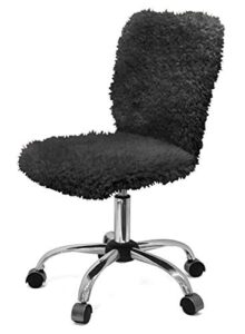 urban lifestyle faux fur rolling chair, one size, black