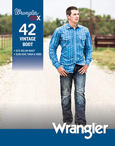 Wrangler mens 20x No. 42 Vintage Boot Cut Jeans, Midland, 34W x 30L US