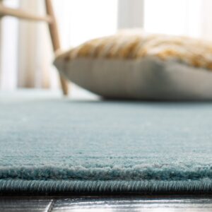 SAFAVIEH Vision Collection Area Rug - 6' x 9', Aqua, Modern Ombre Tonal Chic Design, Non-Shedding & Easy Care, Ideal for High Traffic Areas in Living Room, Bedroom (VSN606B)