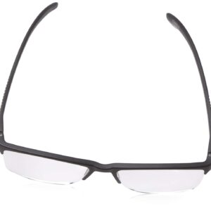 Foster Grant Men's Paolo Square Reading Glasses, Black/Transparent, 59 mm + 2