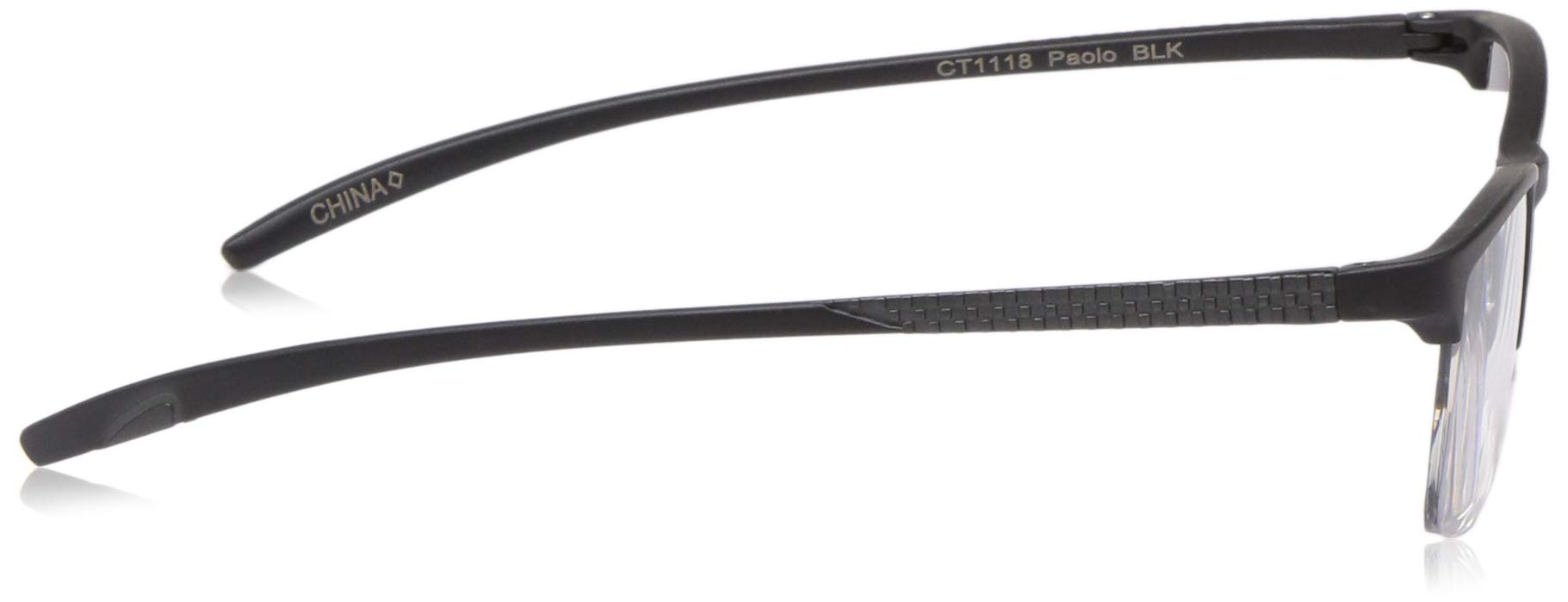 Foster Grant Men's Paolo Square Reading Glasses, Black/Transparent, 59 mm + 2