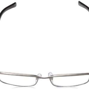 Foster Grant Men's Leo Square Reading Glasses, Gunmetal/Transparent, 59 mm + 1.75