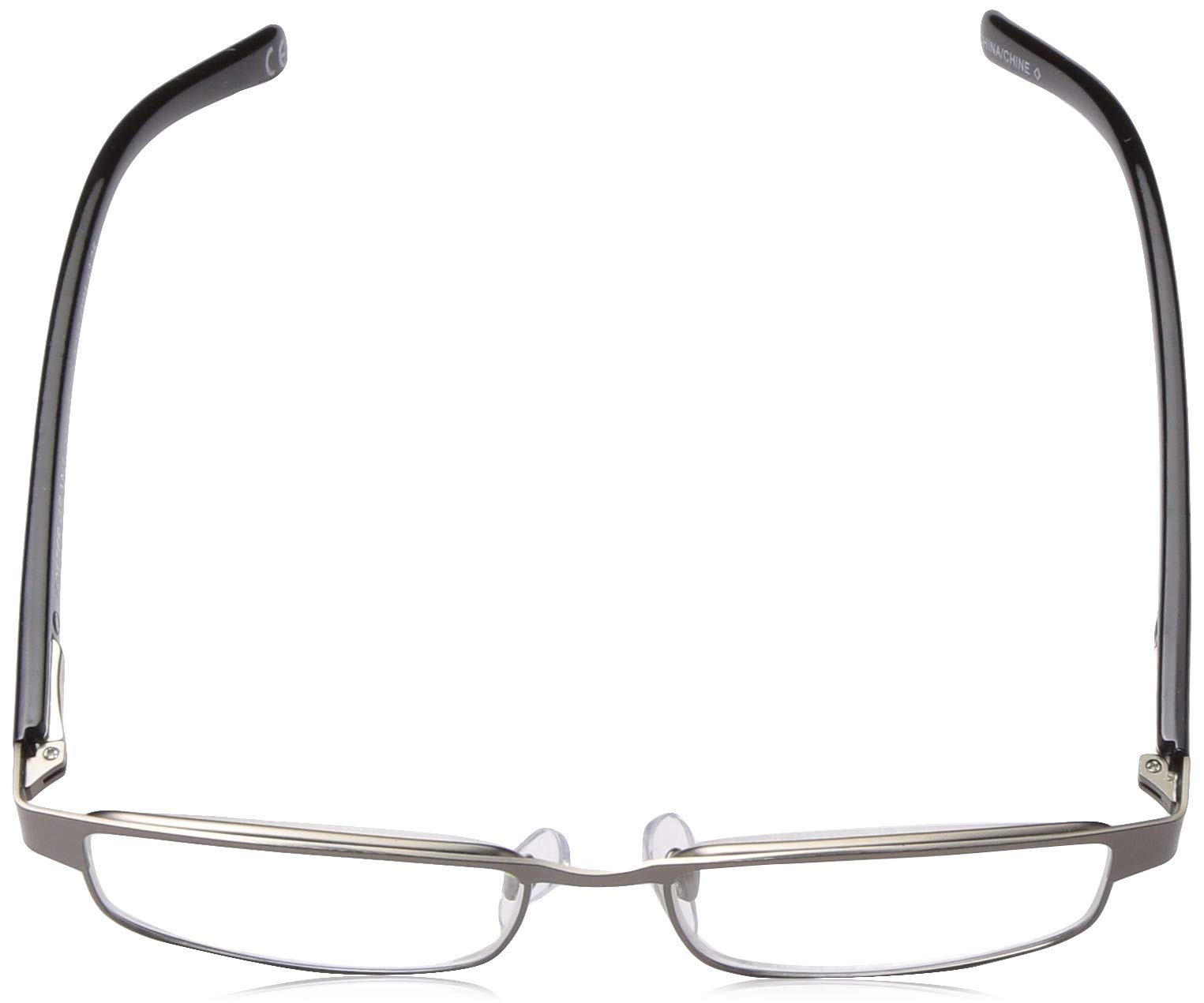 Foster Grant Men's Leo Square Reading Glasses, Gunmetal/Transparent, 59 mm + 1.75