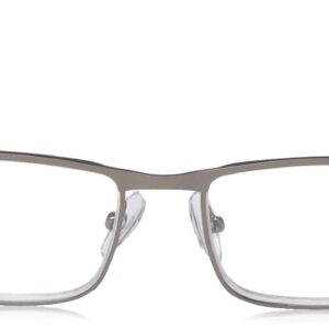 Foster Grant Men's Leo Square Reading Glasses, Gunmetal/Transparent, 59 mm + 1.75