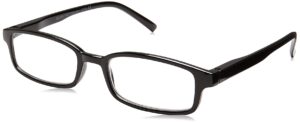 foster grant mens boston square glasses reading glasses, black/transparent, 59 mm us