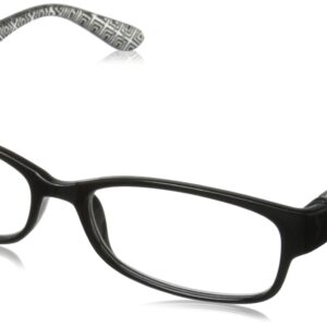 Foster Grant Kyra Reading Glasses, Black/Transparent, 59 mm