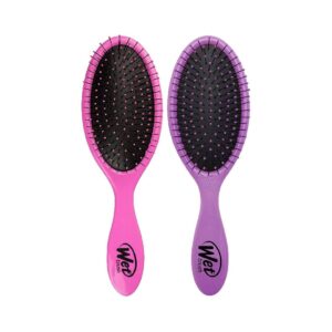 wet brush original detangler hair brush - pink and purple - exclusive ultra-soft intelliflex bristles - glide through tangles with ease for all hair types for women, men, wet and dry hair (pack of 2)