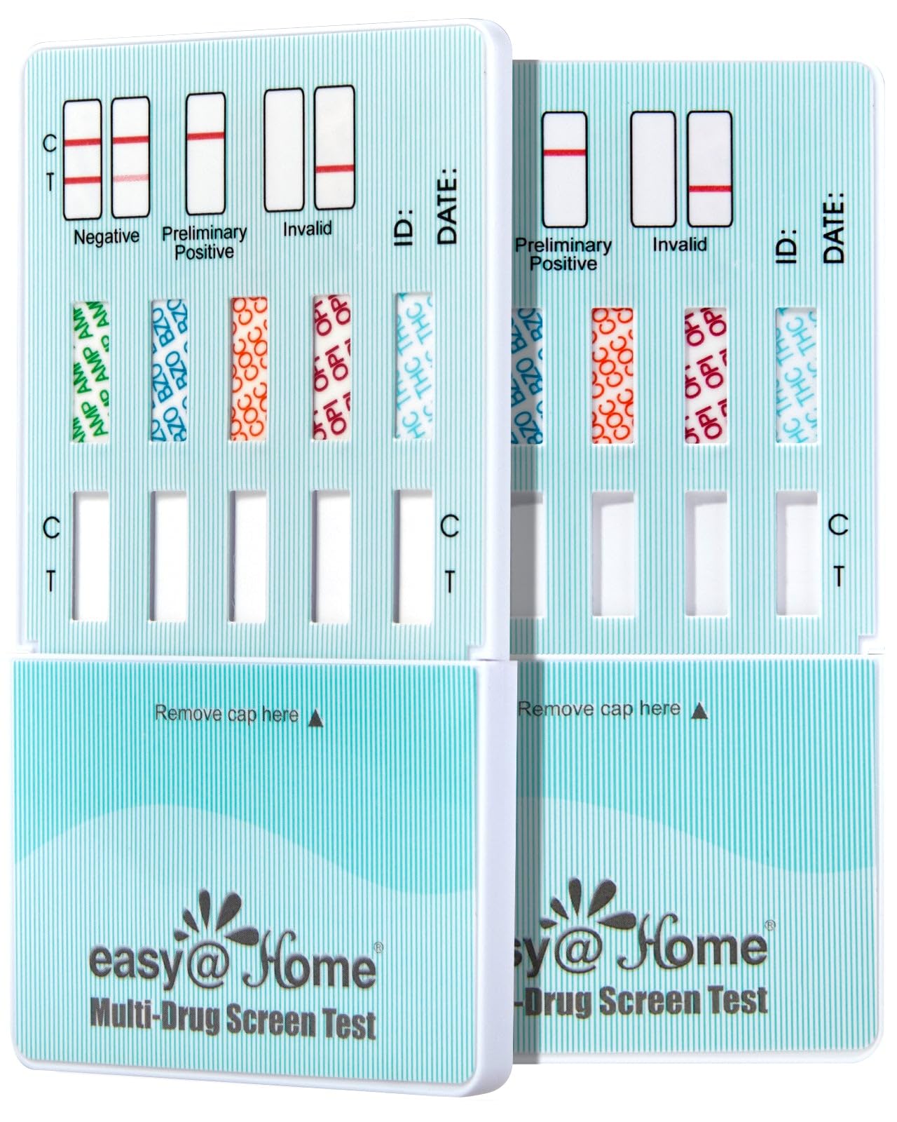 2 Pack Easy@Home 5 Panel Instant Drug Test Kits - Test Marijuana (THC), COC, OPI 2000, AMP, BZO - Urine Dip Drug Testing - #EDOAP-754