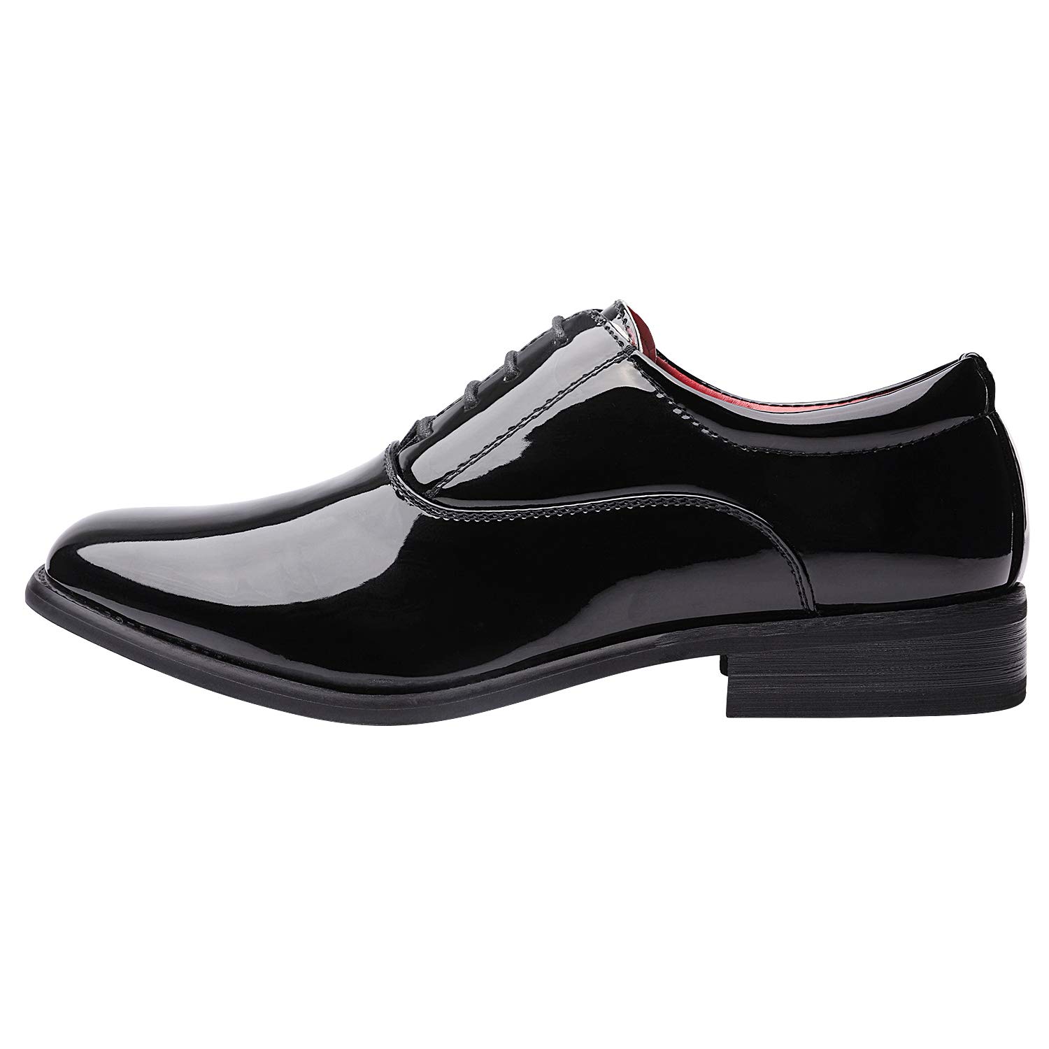 Bruno Marc Men's Faux Patent Leather Tuxedo Derby Dress Shoes Classic Lace-up Formal Oxford Black 10 M US CEREMONY-05