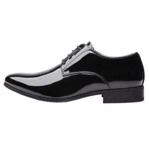 Bruno Marc Men's Faux Patent Leather Tuxedo Dress Shoes Classic Lace-up Formal Oxford Black 10.5 M US CEREMONY-06